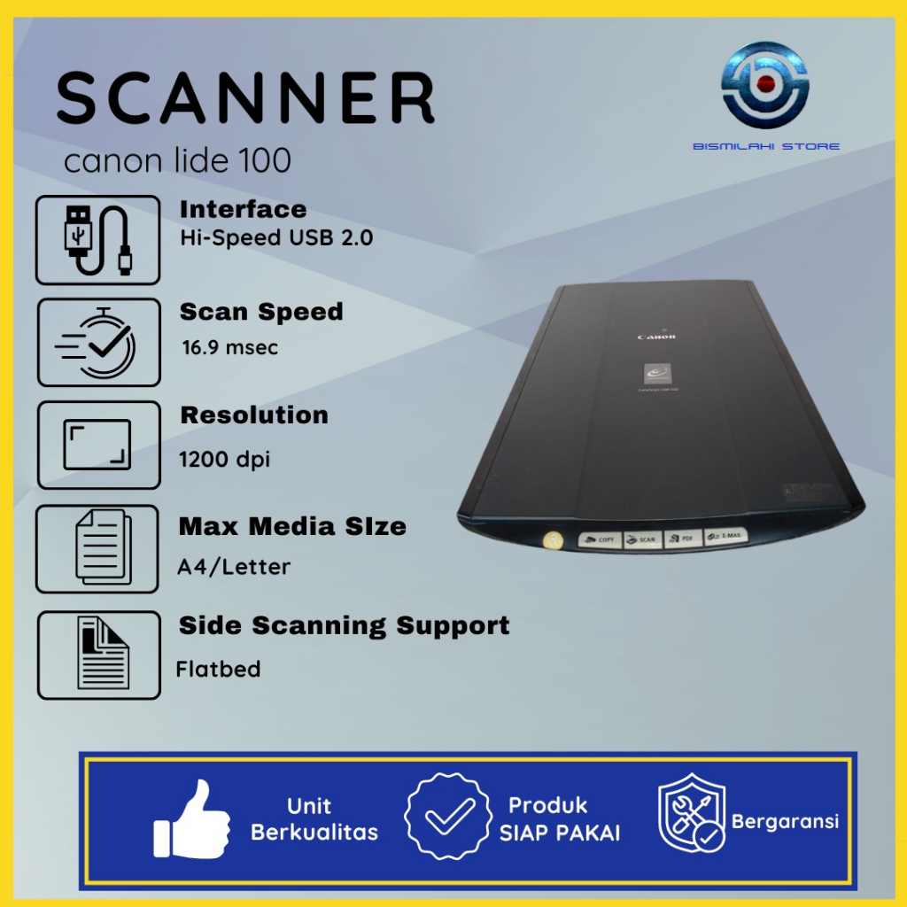 Jual Scanner Canon CanoScan Lide 100 Untuk A4 Siap Pakai Fungsi Normal ...