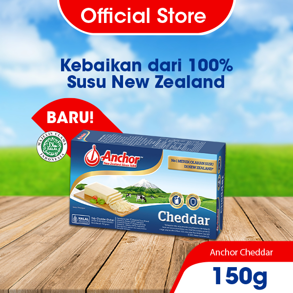 Jual Anchor Cheddar Block Cheese 150g - Keju Cheddar Asli New Zealand ...