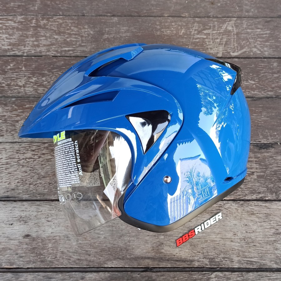 Jual Helm Hiu Arrow Biru Double Visor Blue Mild Biru TNI AL SNI ...