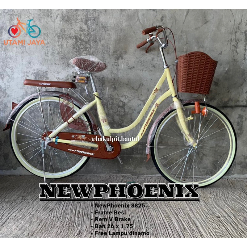Jual Sepeda Mini new Phoenix 8825 Jieyang Classic ukuran 26 20 24 inch / Sepeda Keranjang Dewasa ...