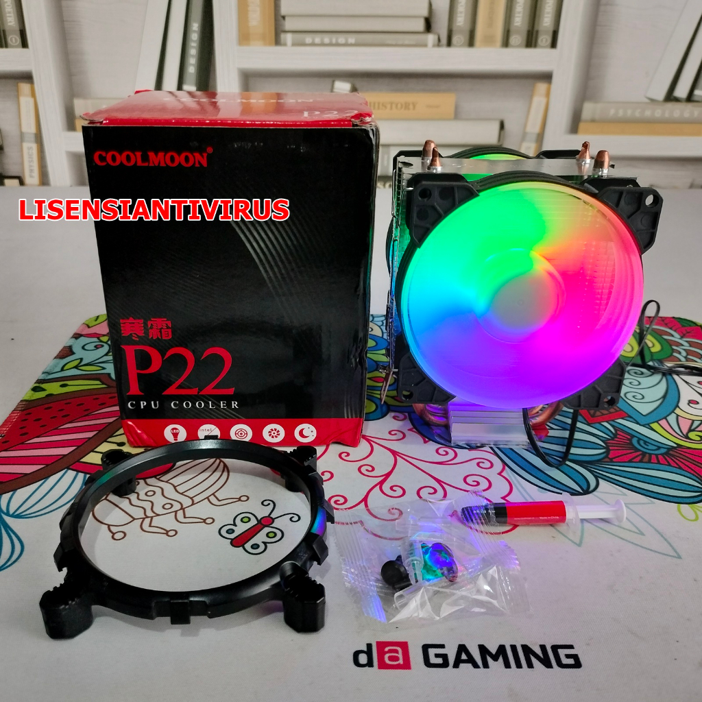 Jual FAN HEATSINK PROCESSOR CPU FAN COOLER COOLMOON RGB DUAL FAN INTEL ...