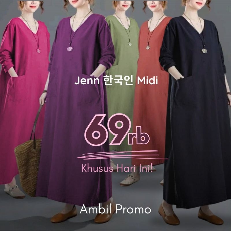 Jual JEN MIDI DRESS BAHAN CRINGKLE LD 110 | Shopee Indonesia