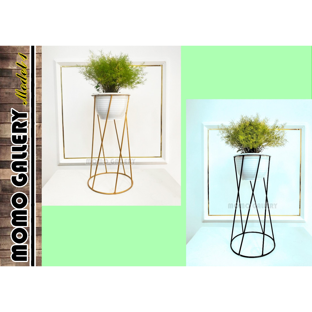 Jual Standing Pot Besi Aesthetic Bulat Miring | Shopee Indonesia