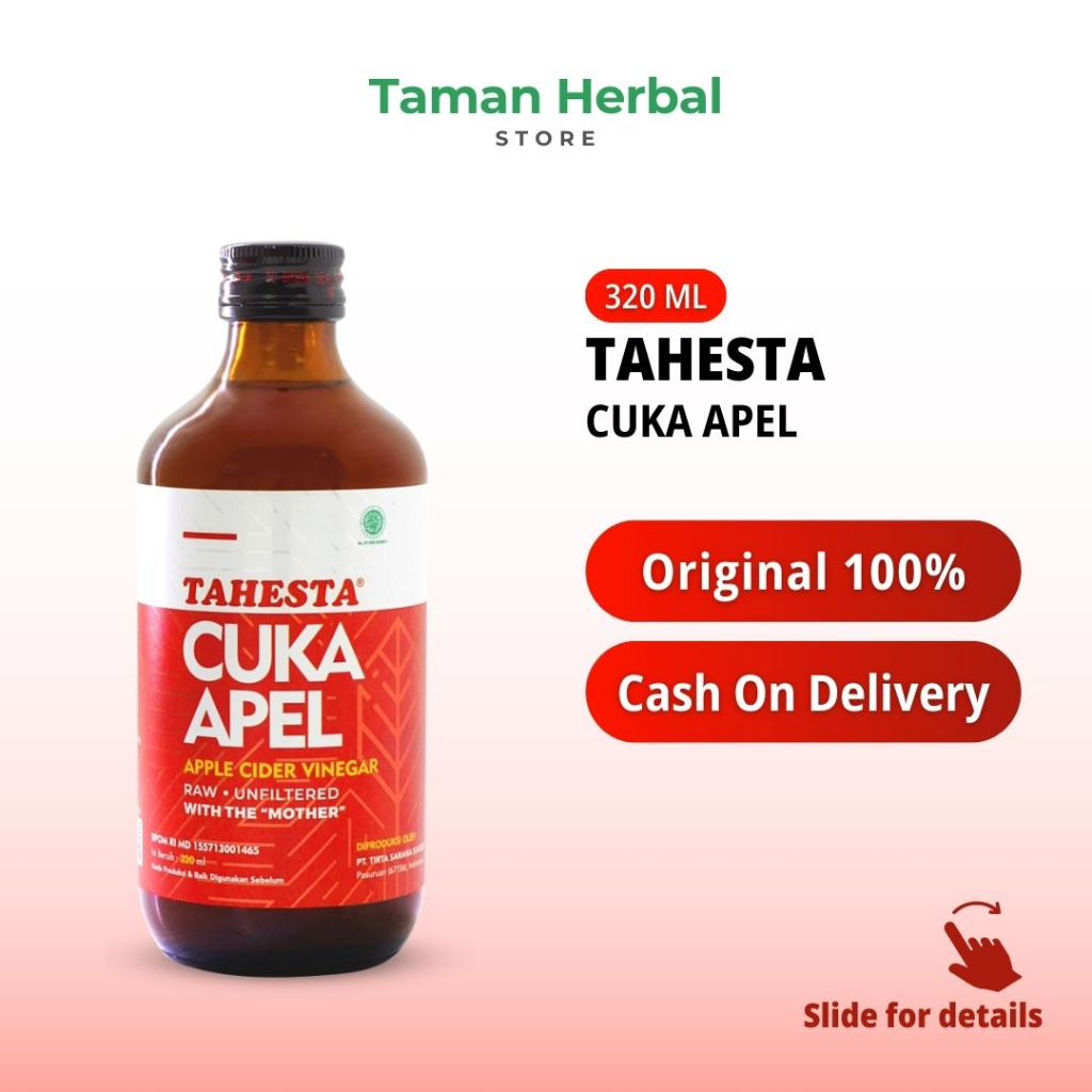 Jual Cuka Apel Tahesta Original | Kemasan Terbaru (320 ml) | Shopee ...