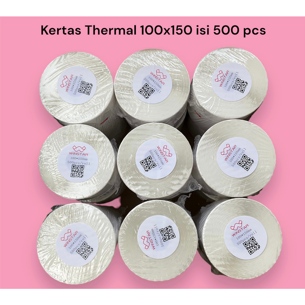 Jual Kertas Thermal 100x150 isi 500 Label Thermal printer termal murah ...