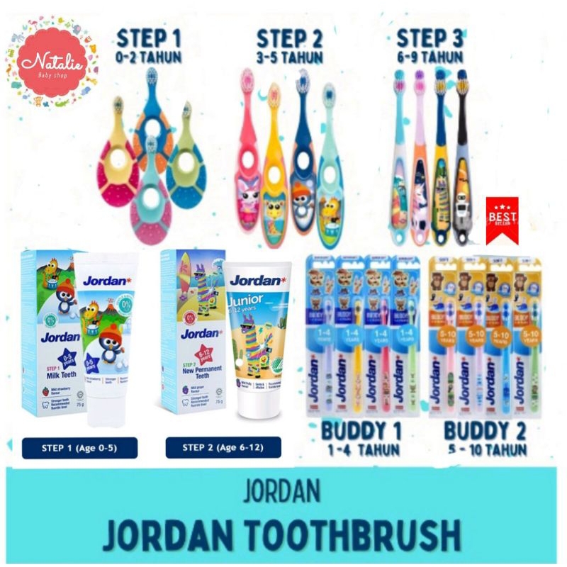 Jual (READY) JORDAN Sikat Gigi/Pasta Gigi Anak Step 1 /2 /3 SUPER SOFT ...