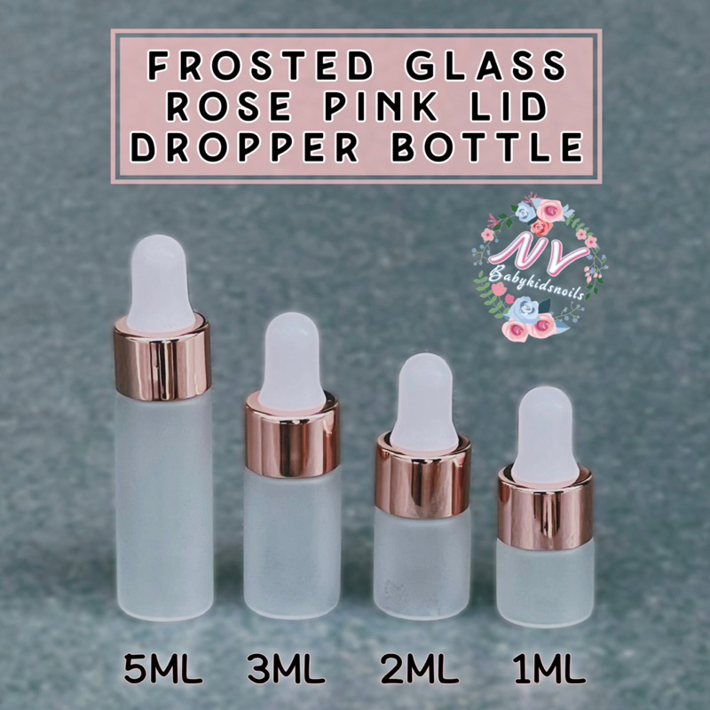 Jual FROSTED GLASS ROSE GOLD WHITE DROPPER BOTTLE 1ml 2ml 3ml 5ml ...