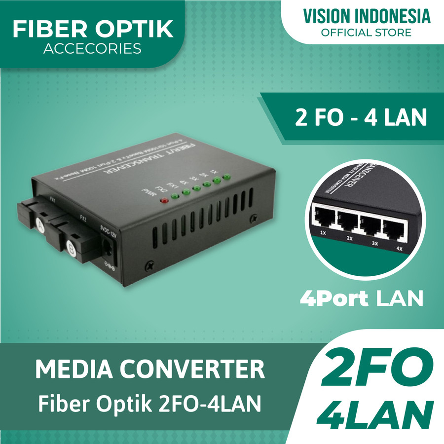 Jual MEDIA CONVERTER 2 PORT FO 4 PORT LAN SC 10/100 SWITCH FIBER OPTIC | Shopee Indonesia
