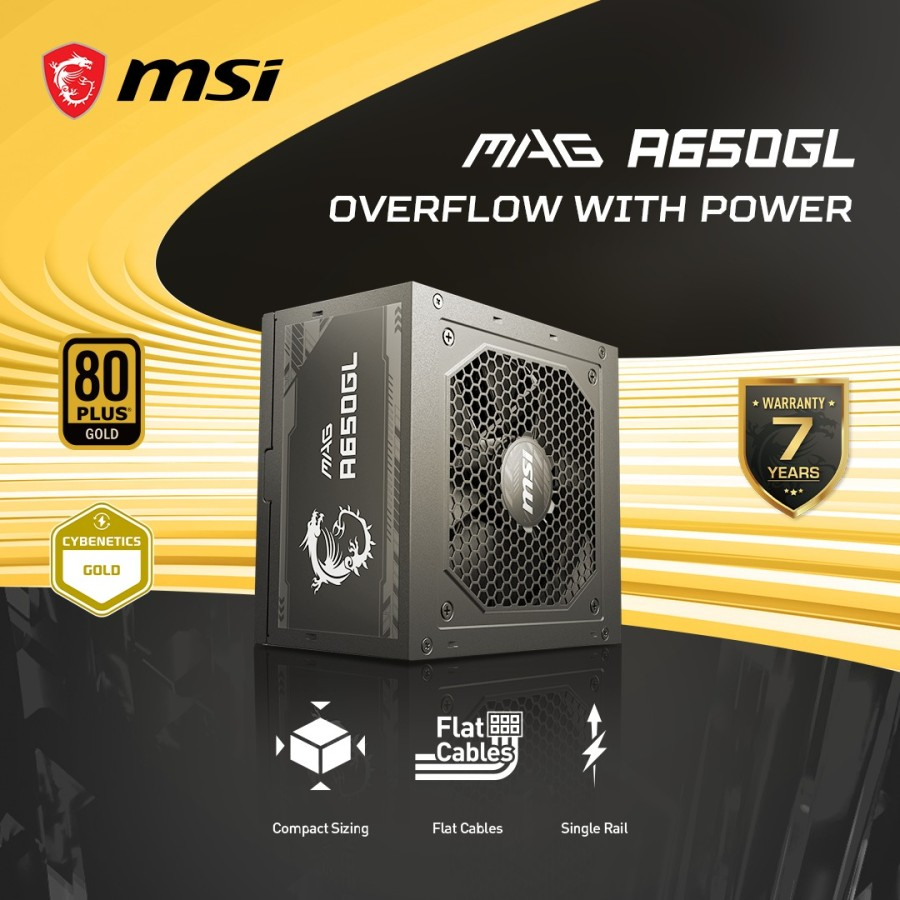 Jual PSU MSI MAG A650GL 650W- Power Supply 650Watt 80+ Gold Full ...