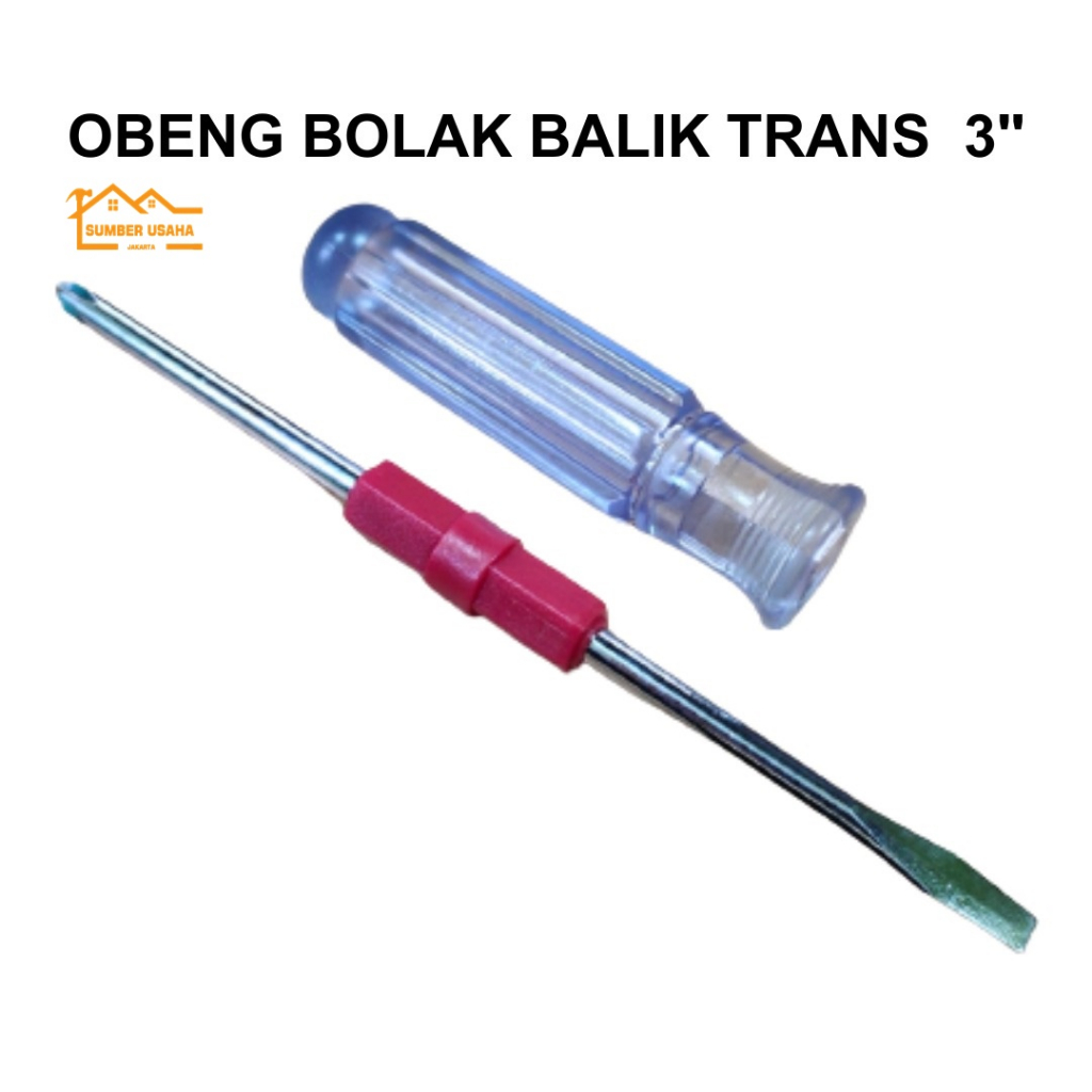 Jual Obeng Bolak Balik 2in1 2 Way Transparan 3" 5" 6" BB Plus Minus ...