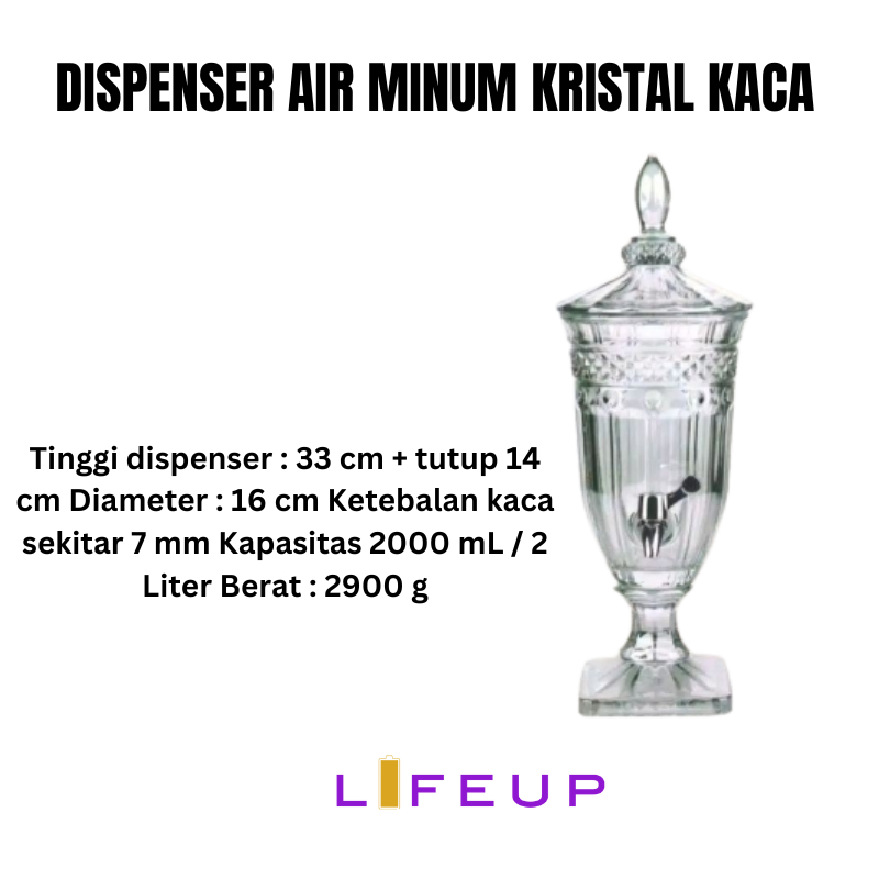 Jual DISPENSER AIR MINUM KRISTAL KACA / WATER TANK / WATER / JUICE ...