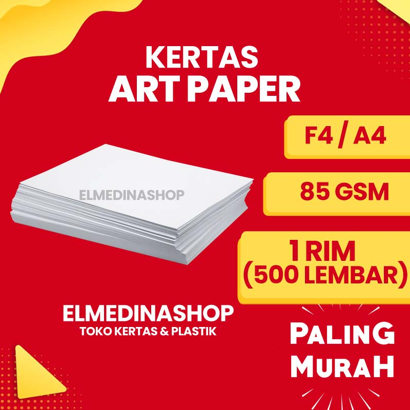 Jual 1 RIM / 500 Lembar Kertas Art Paper Gramasi 85 Gsm F4 & A4 ...