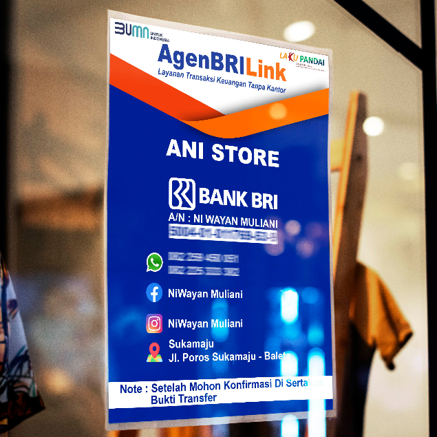 Jual POSTER / STIKER DAFTAR CONTACT PERSON AGEN BRILINK BRI BSI MANDIRI ...