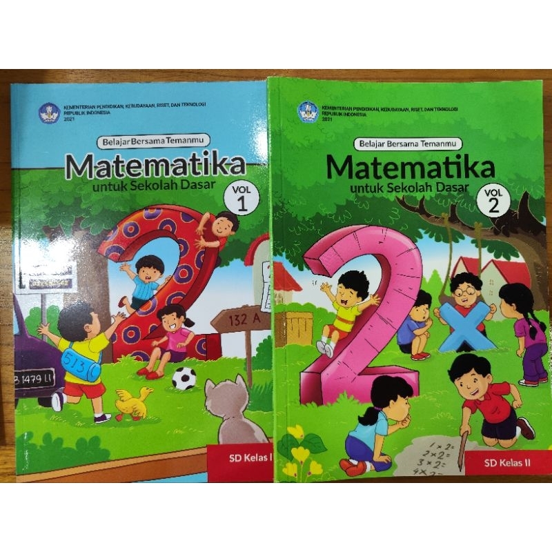 Jual Buku Matematika SD Kelas 2 Vol 1 2 Kurikulum Merdeka Kemendikbud | Shopee Indonesia