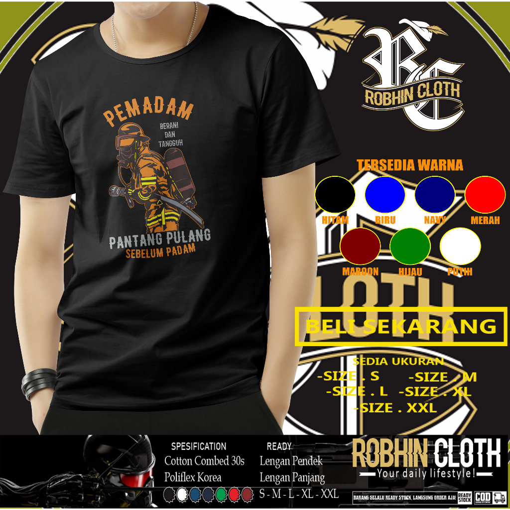 Jual Kaos Baju Pemadam Kebakaran DAMKAR Indonesian Fire Fighter Rescue ...