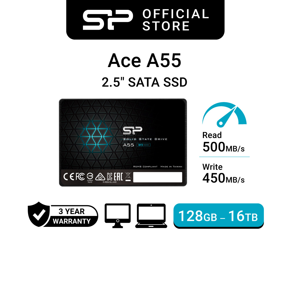 Jual Silicon Power Ace A55 SSD 128GB 256GB 512GB 2.5" SATA III | Shopee ...