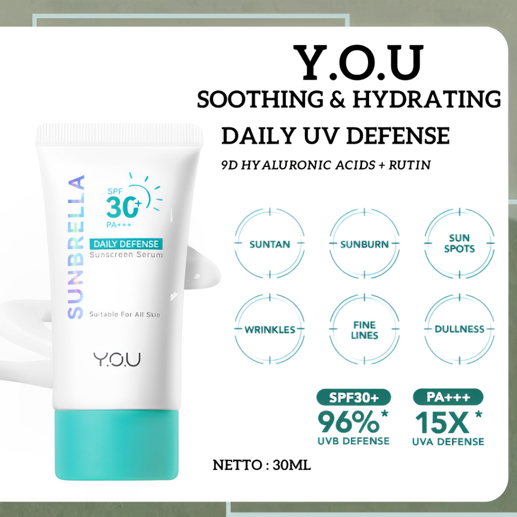 Jual You Sunbrella Daily Defense Sunscreen Serum SPF 30 PA+++ 30ml | Sunscreen Wajah | Shopee ...