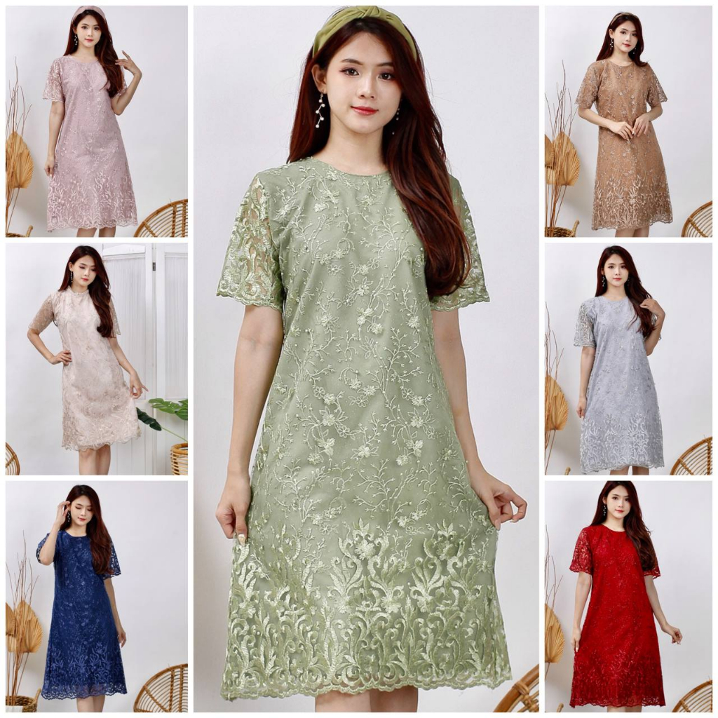 Jual (100% Real PIC) Dress Tile Allsize S M L XL XXL JUMBO / Dress ...