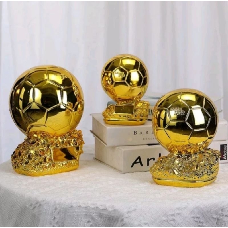 Jual trophy/ piala penghargaan premium ballon d'Or golden ball gold ...
