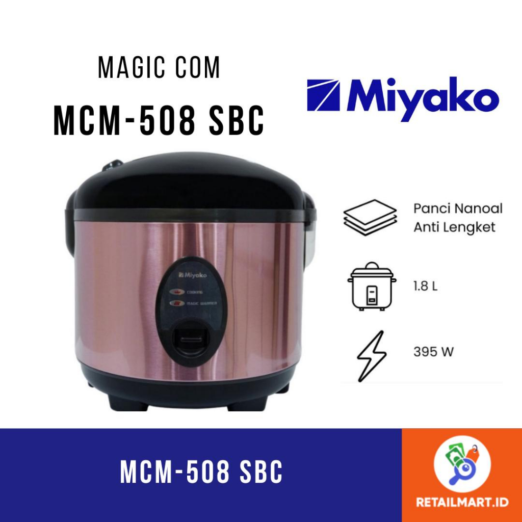 Jual MIYAKO : MCM-508 SBC MAGIC COM / RICE COOKER 3in1 1.8 LITER (ANTI ...