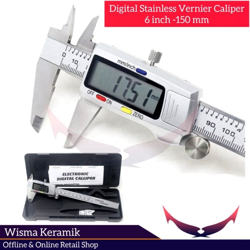 Jual Digital Vernier Caliper Stainless Jangka Sorong sikmat Sketmat 6 inch-150 mm | Shopee Indonesia