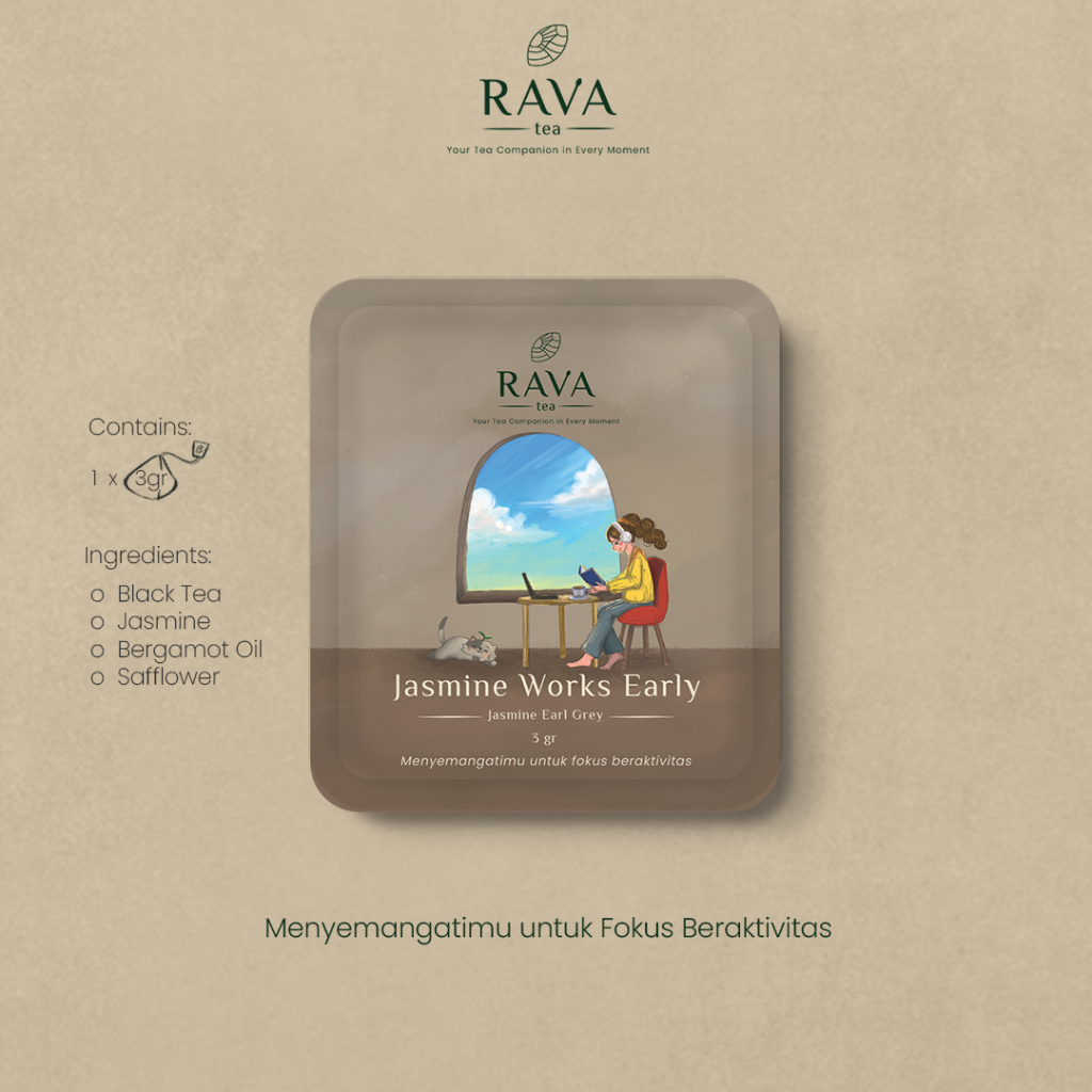 Jual Rava Tea: Jasmine Works Early Daily Pack 3g - Teh Jasmine Earl ...