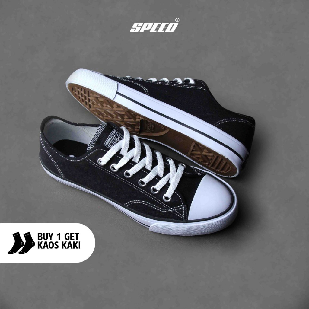Jual SPEED - Basic Lo Hitam Putih - Sepatu Pria Wanita 33 - 43 | Shopee ...