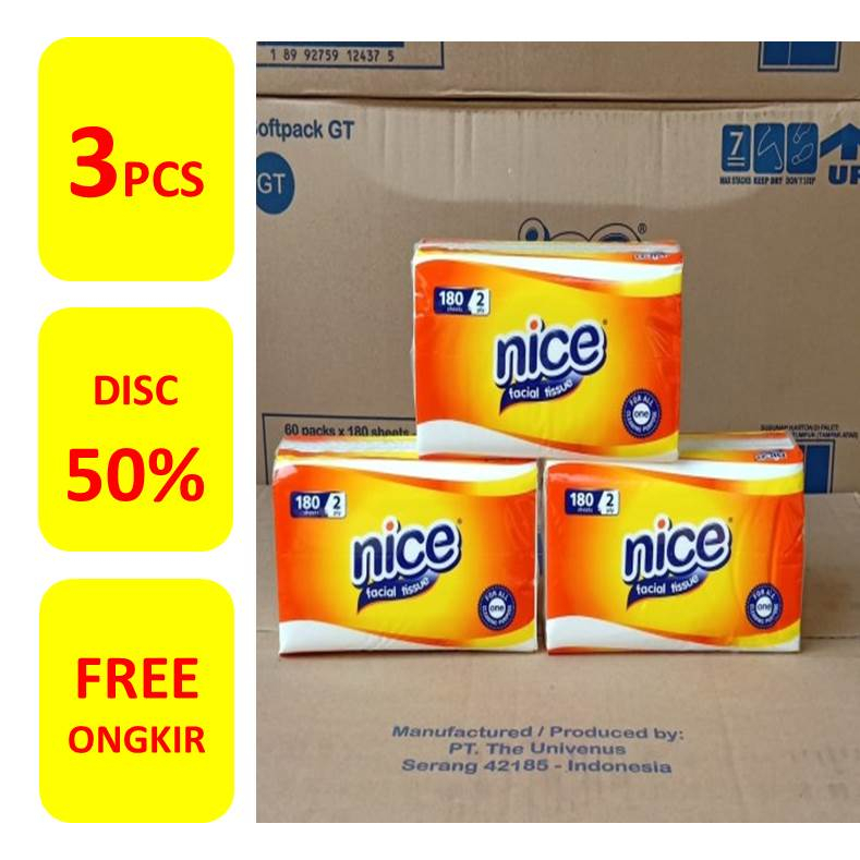 Jual Tissue Nice 180 sheet 3 pcs | Shopee Indonesia