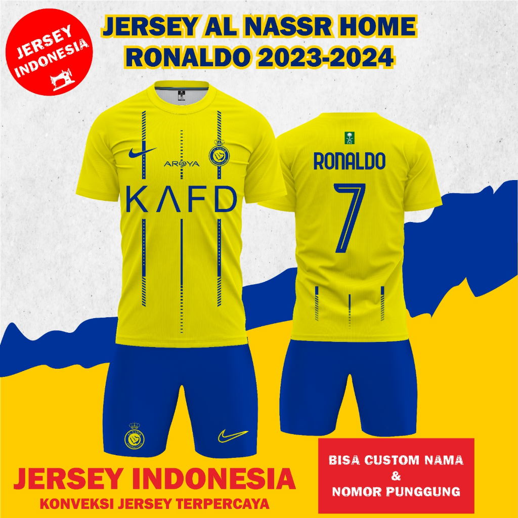 Jual Jersey Al Nassr Fc Home 2023 2024 Jersey Al Nassr Terbaru Full