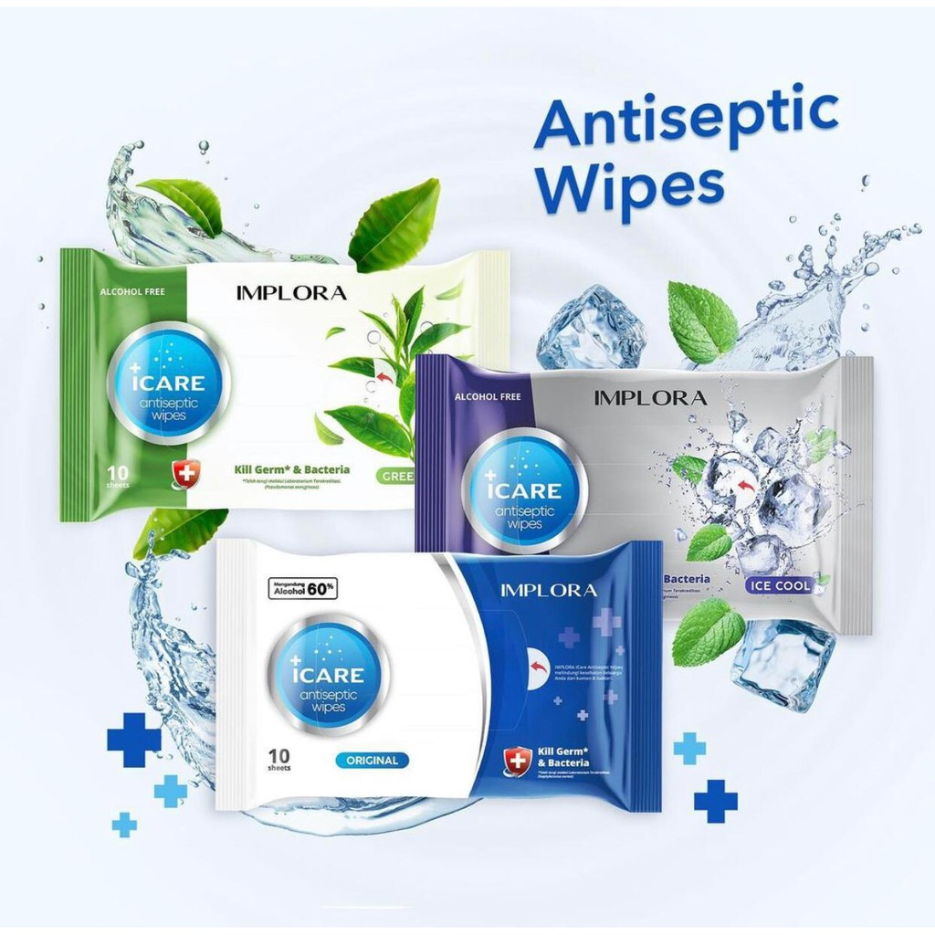 Jual Tissue Implora iCare Antisepctic Wipes 50 Lembar | Tisu Antiseptic ...