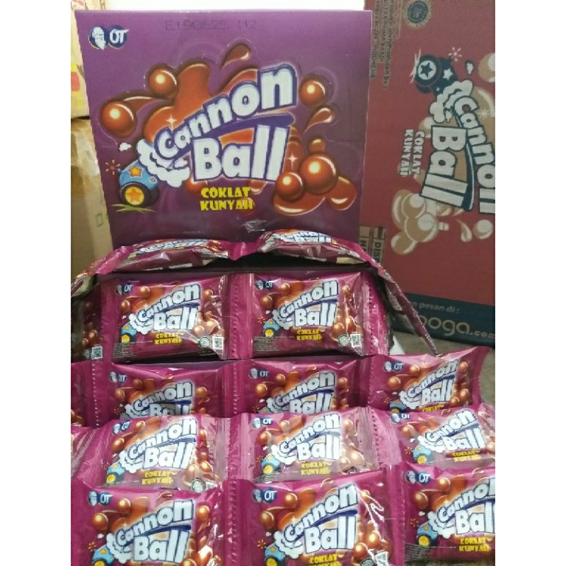 Jual Cannon ball box 24pcs x 5gr / canon ball coklat kunyah | Shopee ...