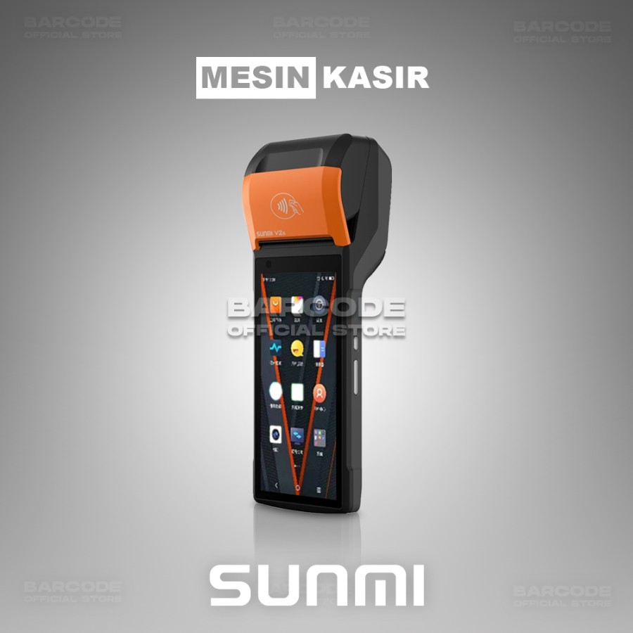 Jual Mesin Kasir Sunmi V2S NFC Mesin Kasir Android Printer Thermal Kertas Label 58 mm | Shopee ...