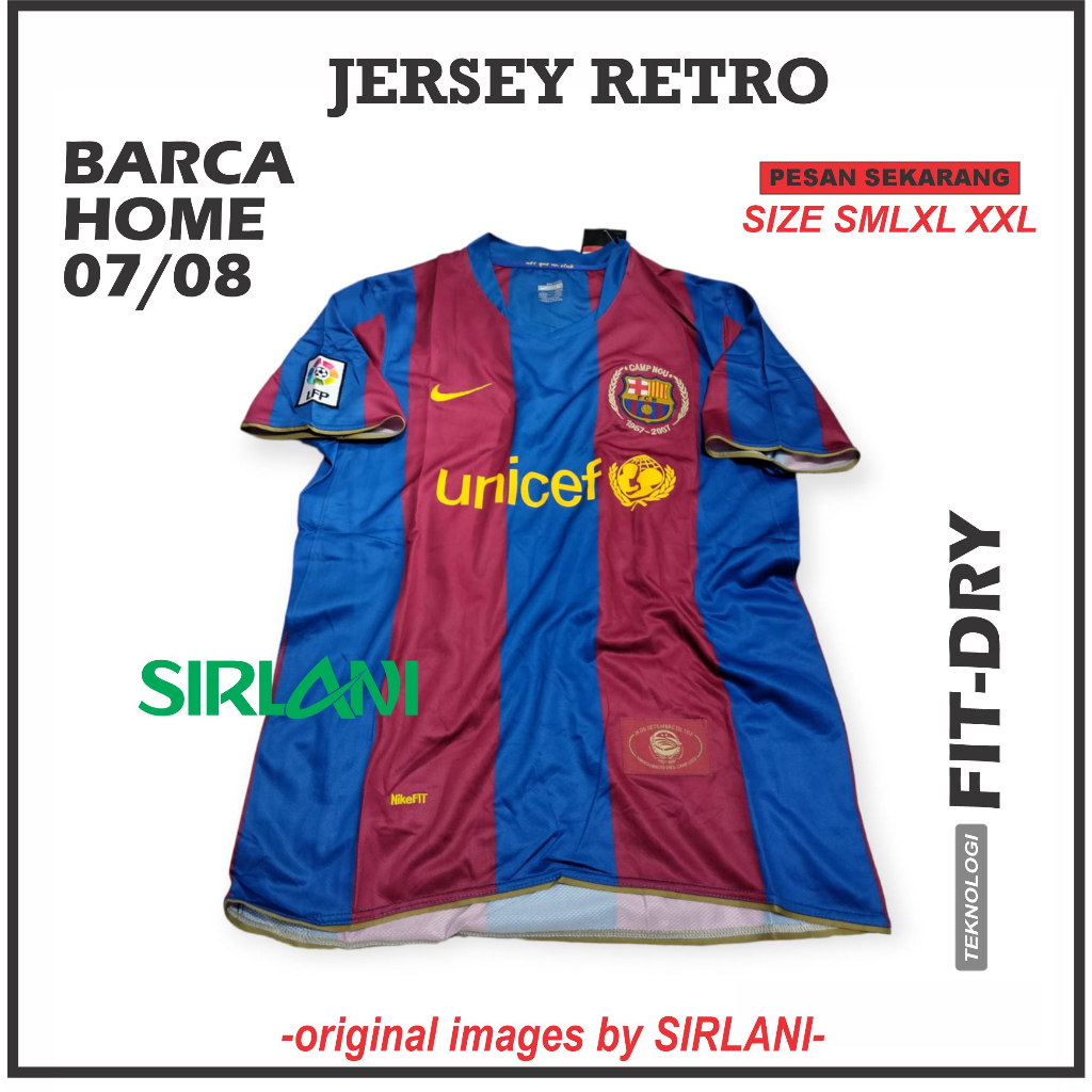 Jual JERSEY RETRO BARCA HOME 2007 2008 ANNIVERSARY 50 YEARS/JERSEY BOLA ...