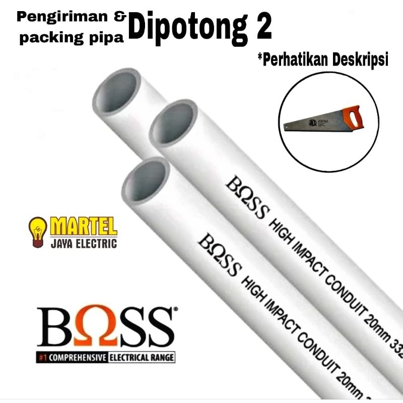 Jual Pipa conduit 20mm / pipa BOSS 20mm putih / pipa listrik | Shopee ...