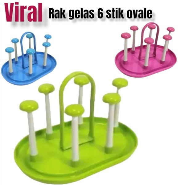 Jual Tempat Gelas 6 Set /Wadah Gelas Plastik/Rak Gelas/Stand Gelas ...
