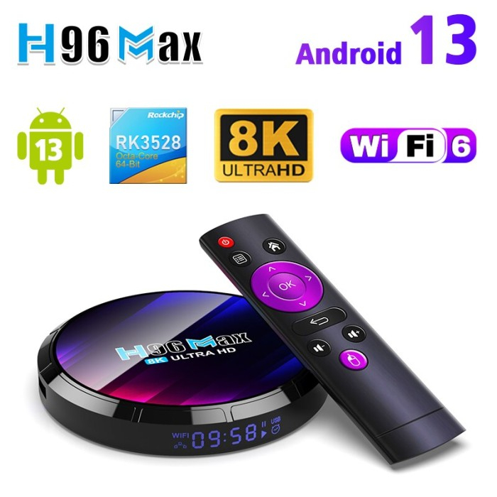 Jual Android Tv Box H96 MAX RK3528 2GB/16GB Android 13 Wifi6 Bluetooth ...