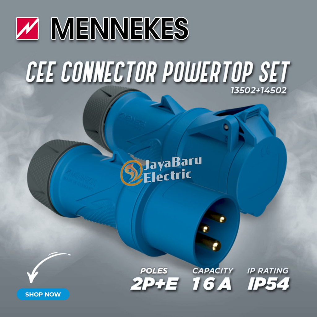 Jual MENNEKES Plug Connector Mobile Socket Set 2P+E / 3 Pin 16A IP54 ...