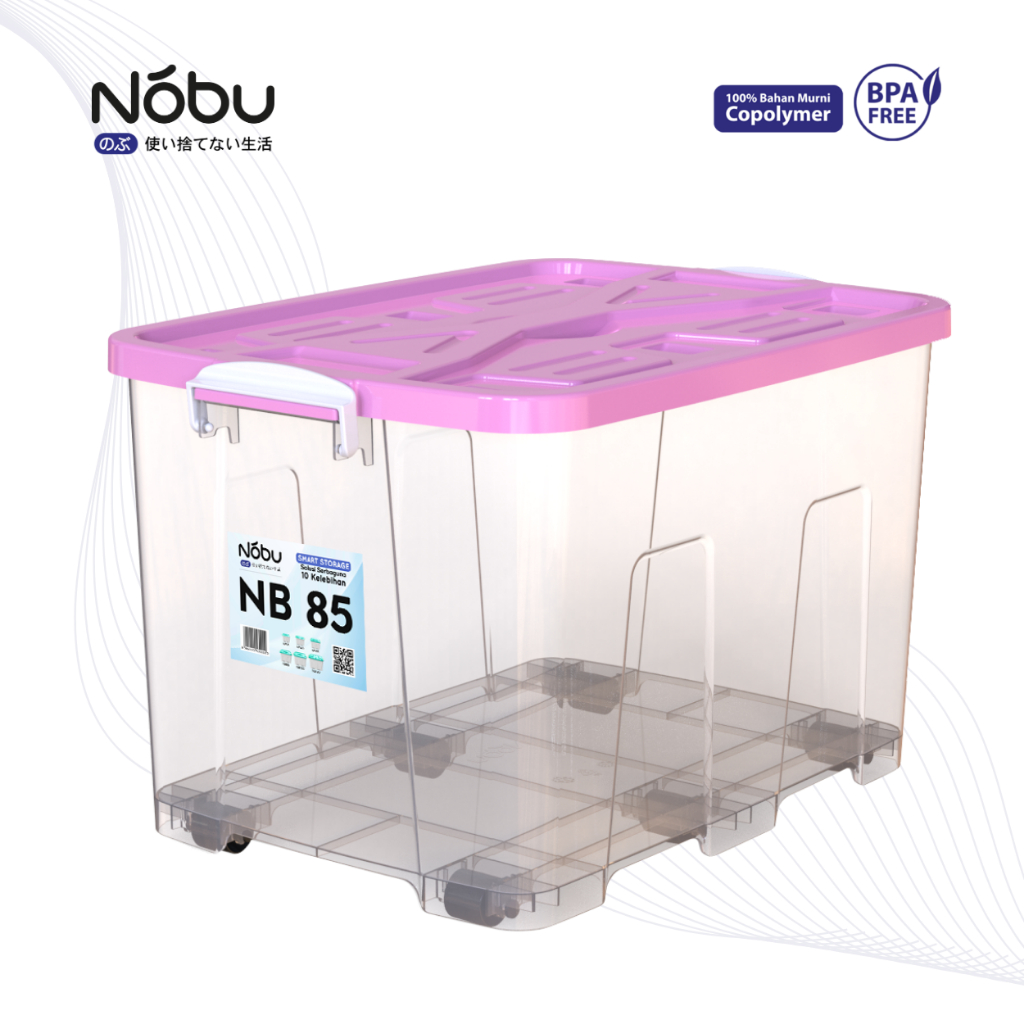 Jual NOBU SMART STORAGE CONTAINER BOX 85L TEMPAT PENYIMPANAN TRANSPARANT DENGAN TUTUP | Shopee ...