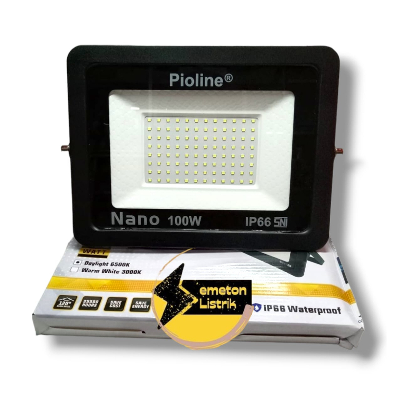 Jual LAMPU SOROT LED FLOOD LIGHT PIOLINE NANO 100W / LAMPU TAMAN 100W / LAMPU OUTDOOR CAHAYA ...