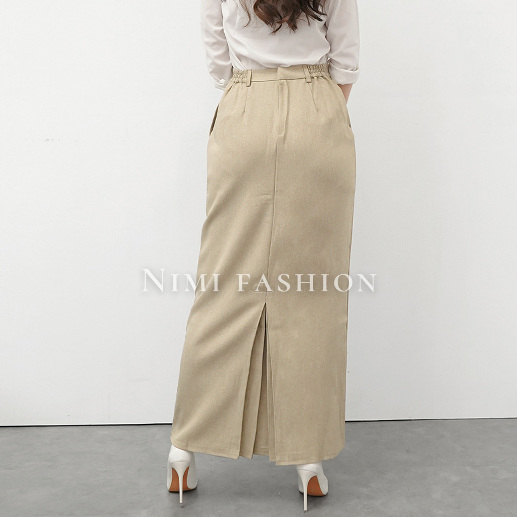 Jual NIMI - Rok Span Kerja Wanita Rempel Belakang Bahan Stretch Premium ...