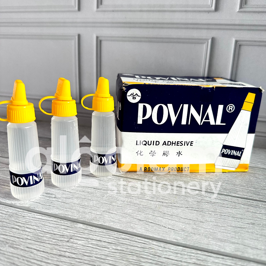 Jual SATU PACK ( 24 PCS ) Lem Cair Kertas Povinal Kecil 111 | Shopee Indonesia