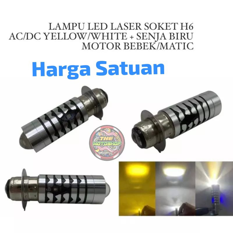 Jual Lampu depan led H6 laser Plus Senja AC DC motor matic bebek lampu utama led hi loo beam ...