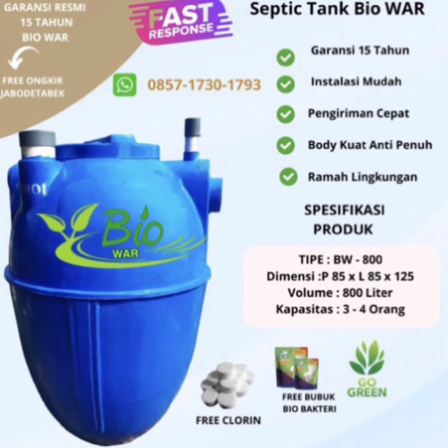 Jual septic tank bio, biotech, biotank, biofil, biofilter 800 Liter ...