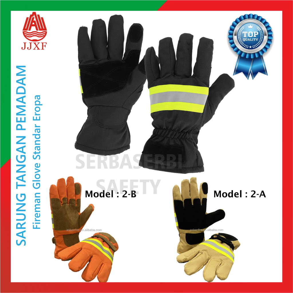 Jual Sarung Tangan Pemadam Anti api Safety Fireman Gloves Standar Eropa ORIGINAL CE EN659 ...