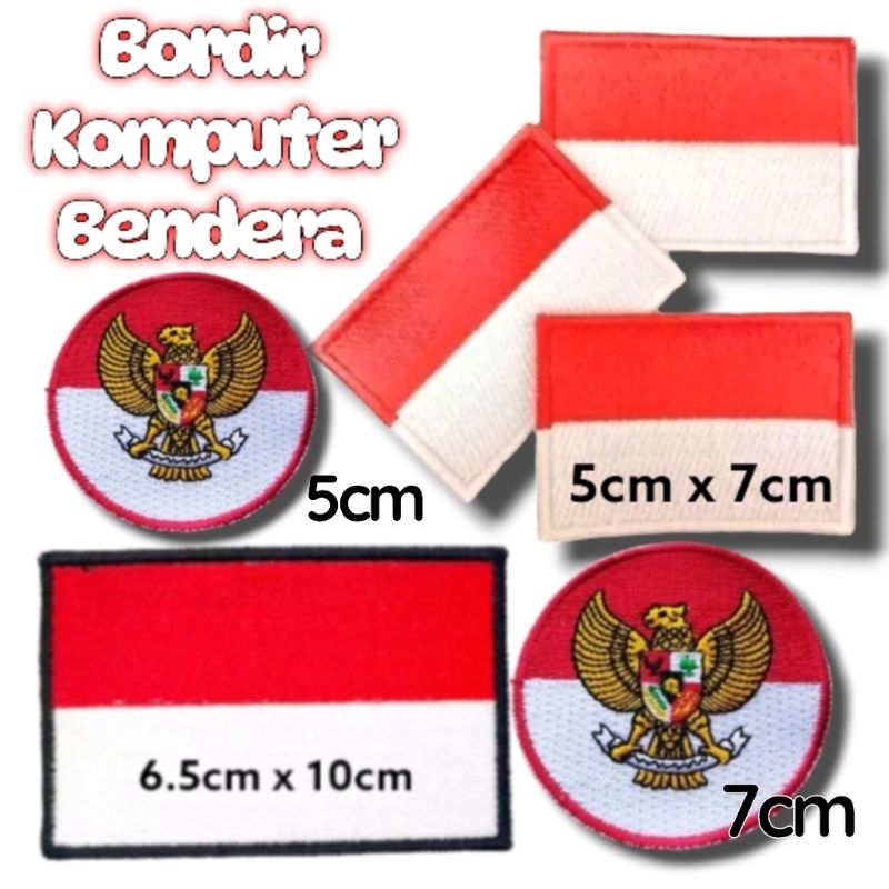 Jual Bordir Komputer Logo BENDERA MERAH PUTIH / GARUDA Merah Putih Siap ...