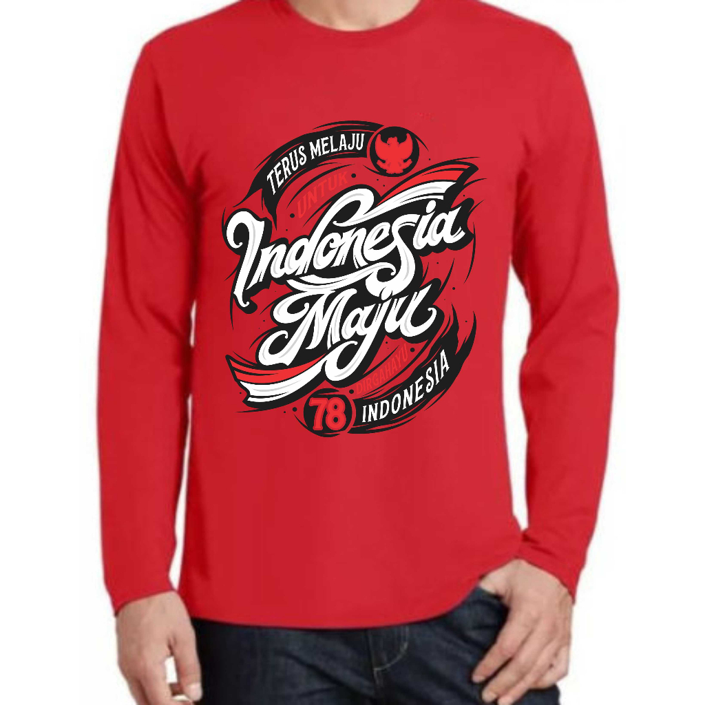 Jual KAOS LENGAN PANJANG HUT RI 78 TAHUN 17 AGUSTUS KEMERDEKAAN INDONESIA BIG SIZE JUMBO DEPAN ...