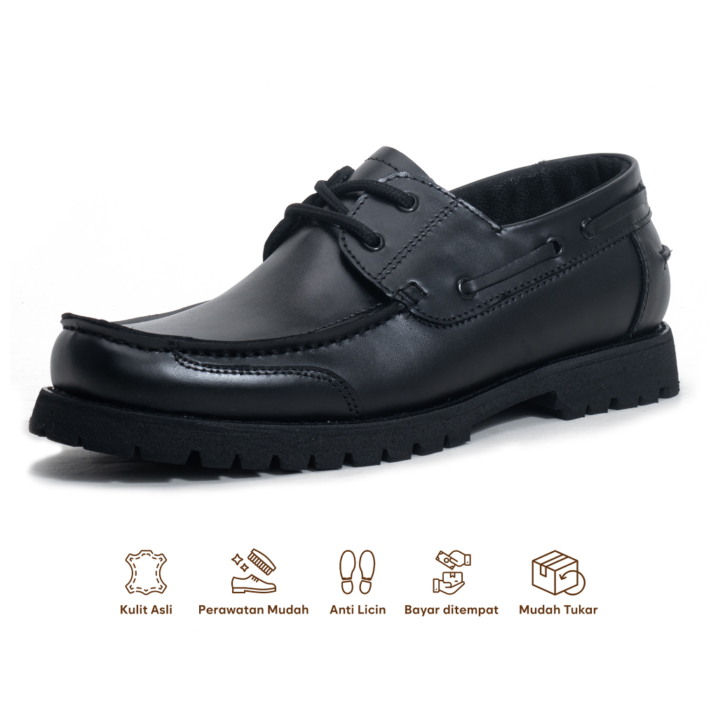 Jual Sepatu Pria Loafers Casual Arcelio Boat Shoes Fordza Kulit Asli ...