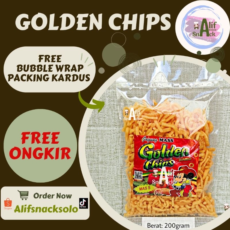 Jual golden chipps golden chips potato chips jagung mas snack jadul goldenchips200gram | Shopee ...
