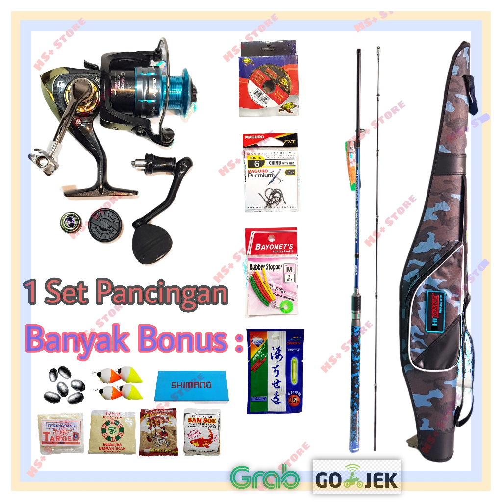 Jual set alat pancing Exclusive pancingan lengkap joran reel tas senar ...
