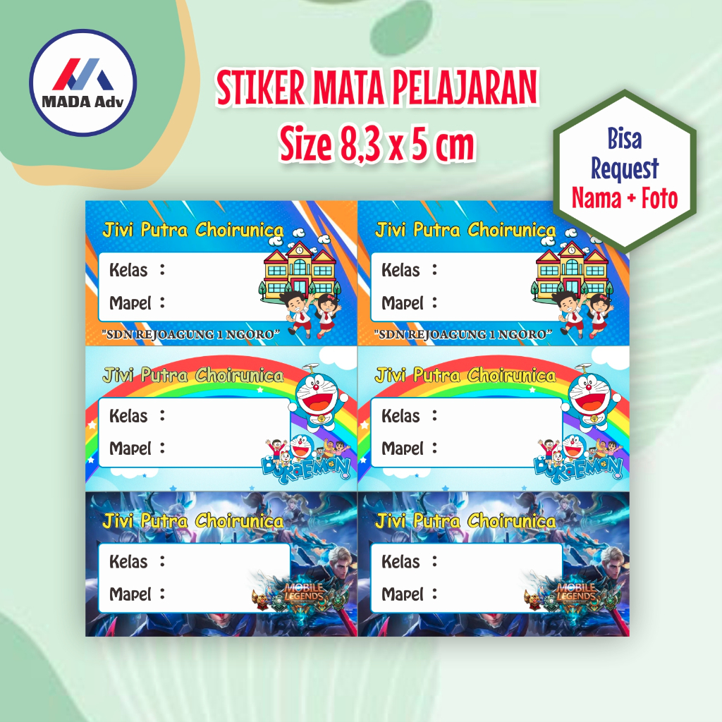 Jual Isi 30 Stiker Mapel / Label Buku Pelajaran Sekolah / Stiker mata ...